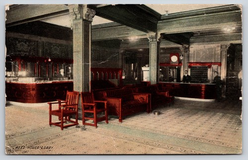 Erie Pennsylvania~Reed House Hotel Interior~Lobby~Men @ Desk~1915 ...
