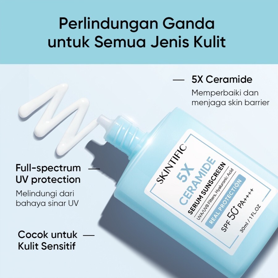 SKINTIFIC 5X Ceramide Serum Sunscreen SPF50 PA++++ Sunblock 30ml US ...