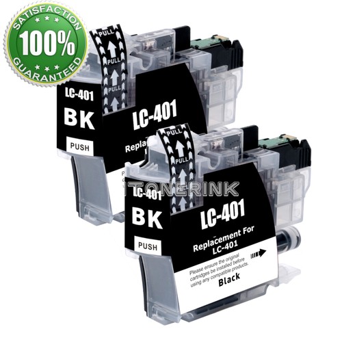 2 Pack LC401 BK Ink Cartridges for Brother MFC-J1010DW MFC-J1012DW MFC ...