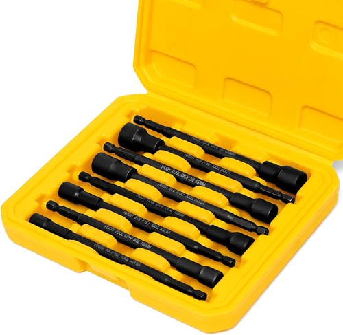 8 PCS Long Magnetic Nut Driver Set, 6 Inches SAE, 1/4 Inch Hex Shank ...