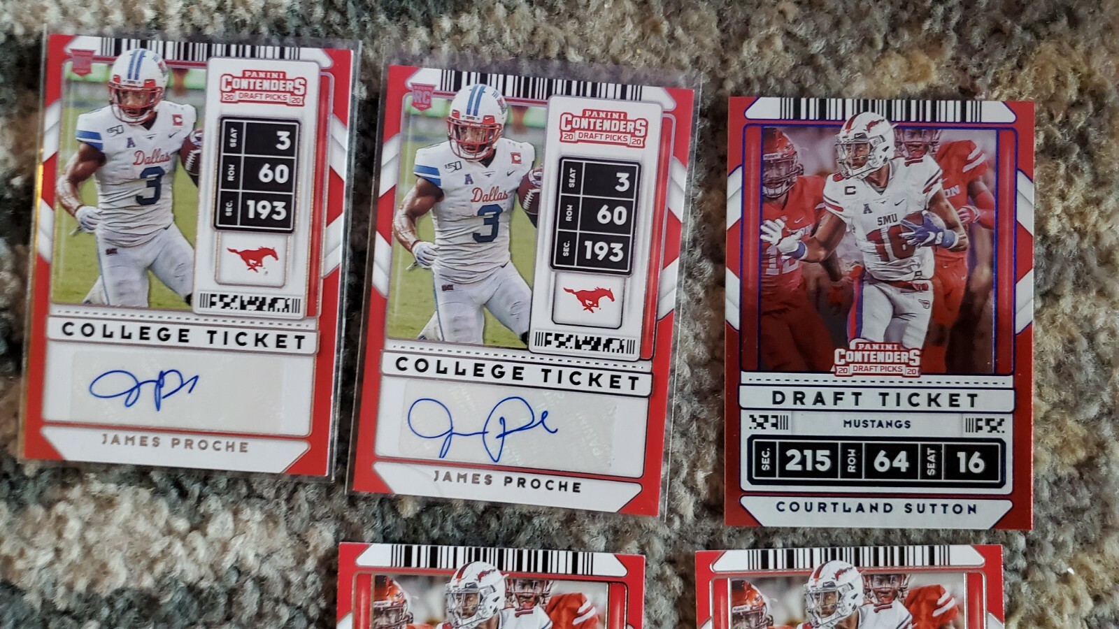 James Proche 2020 Contenders Draft ROOKIE AUTOS+Courtland Sutton BLUE ...