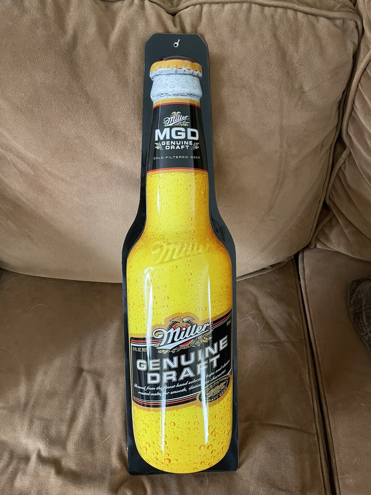 Miller Genuine Draft MGD Sign 3D Plastic Mold Beer Bottle Man Cave Bar ...