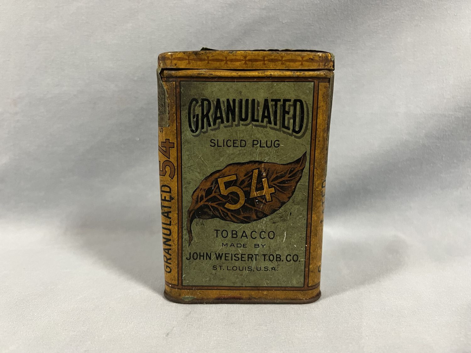 Vintage Granulated 54 Sliced Plug Tobacco Tin John Weisert St. Louis | eBay