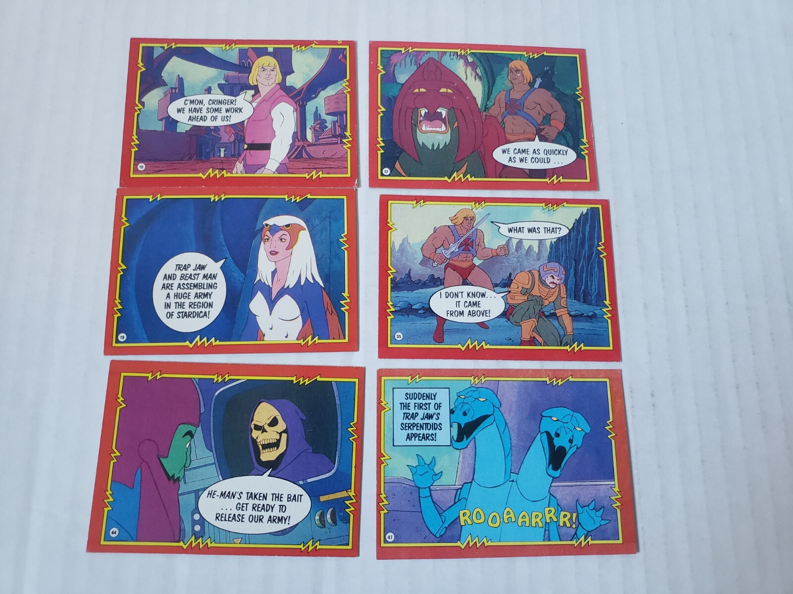 Vintage 1984 Topps Masters of the Universe MOTU Trading Card Lot 6 ...