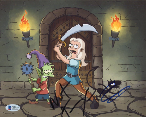 Eric Andre Nat Faxon Elfo Lucy Disenchantment Signed Autograph Photo ...