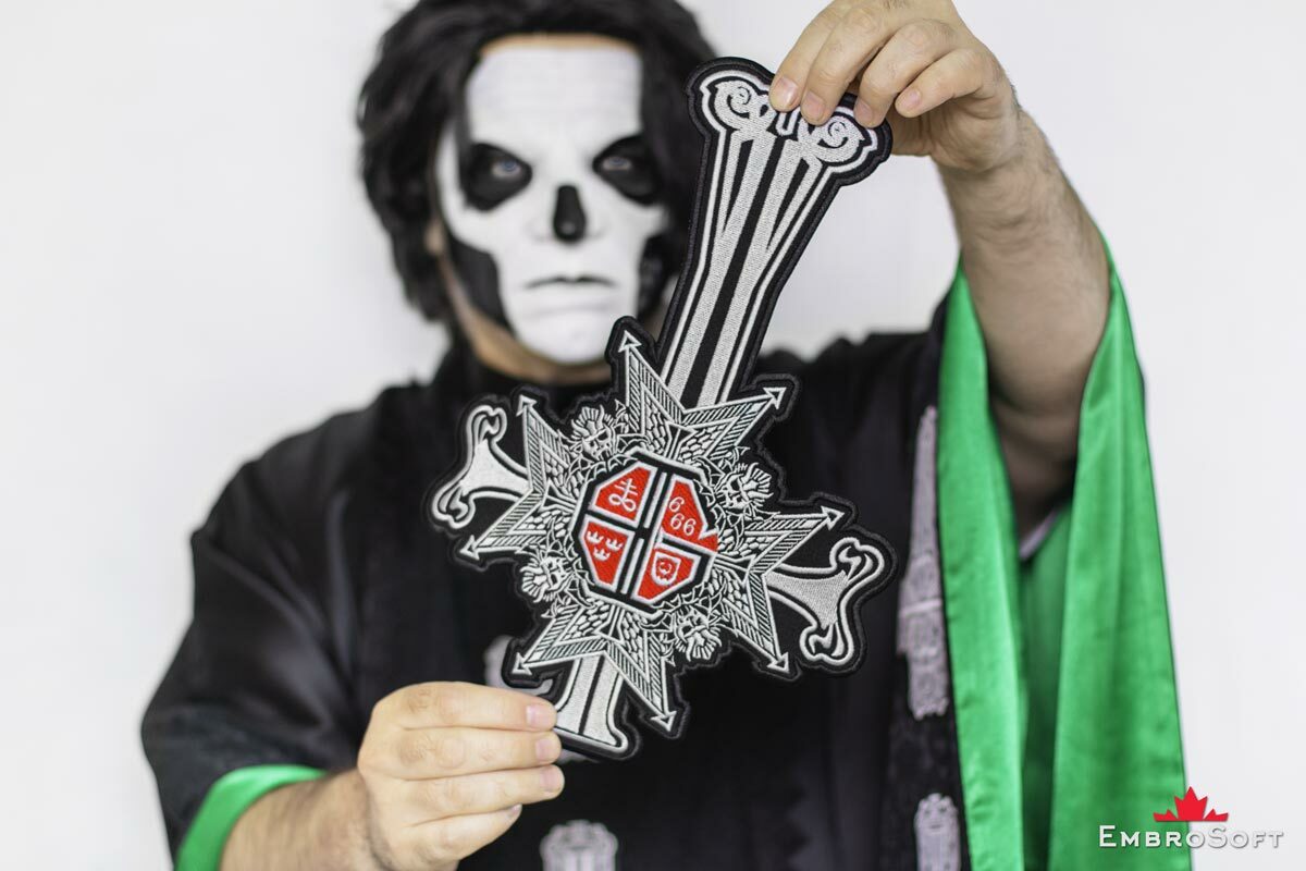 Ghost band Papa Emeritus Grucifix RED LARGE Patch Iron On / Sew On | eBay