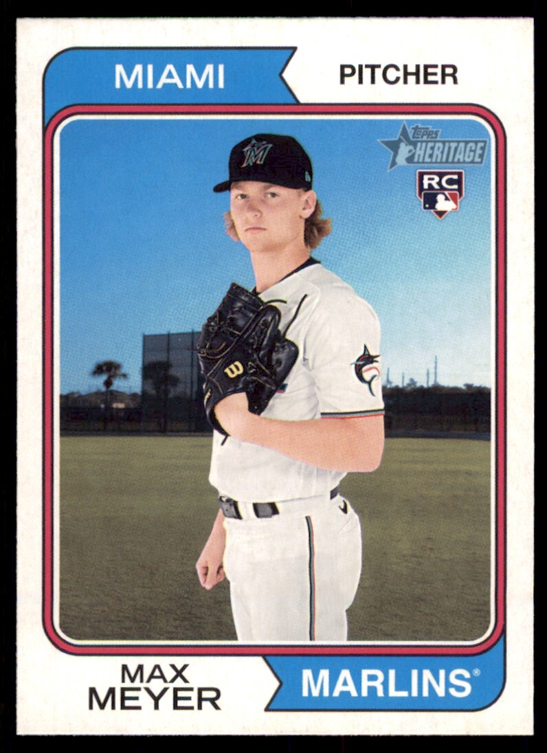 Max Meyer 2023 Topps Heritage Rookie Card RC #367 Miami Marlins | eBay