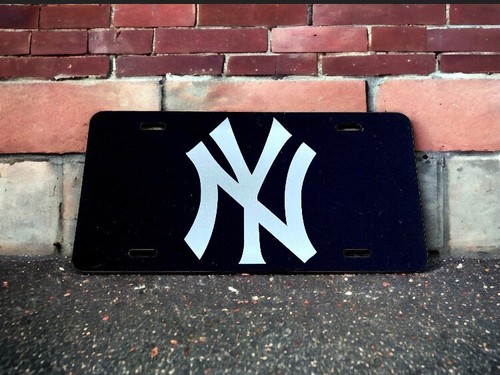 New York Yankees Laser Engraved Front License Plate | Black | Aluminum ...