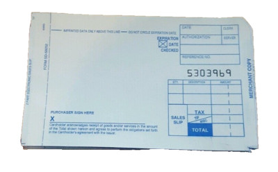40 Packs, 100 SHORT 3 PART Credit Card Manual Imprinter Sales Slip ...