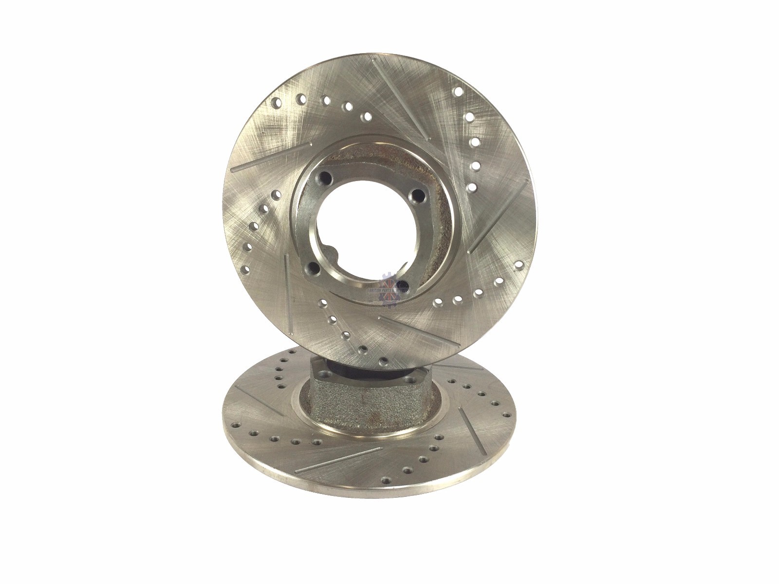 Pair Brake Rotors MG Midget Austin Healey Sprite Wire Wheels Drilled ...