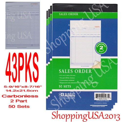 43 Pcs Sales Order Books Receipt Invoice Record Form 50 Sets 2 Parts ...