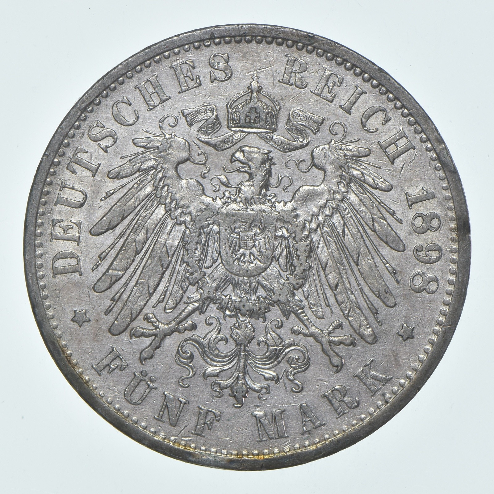 SILVER - WORLD COIN - 1898 Kingdom Of Prussia 5 Mark - World Silver ...