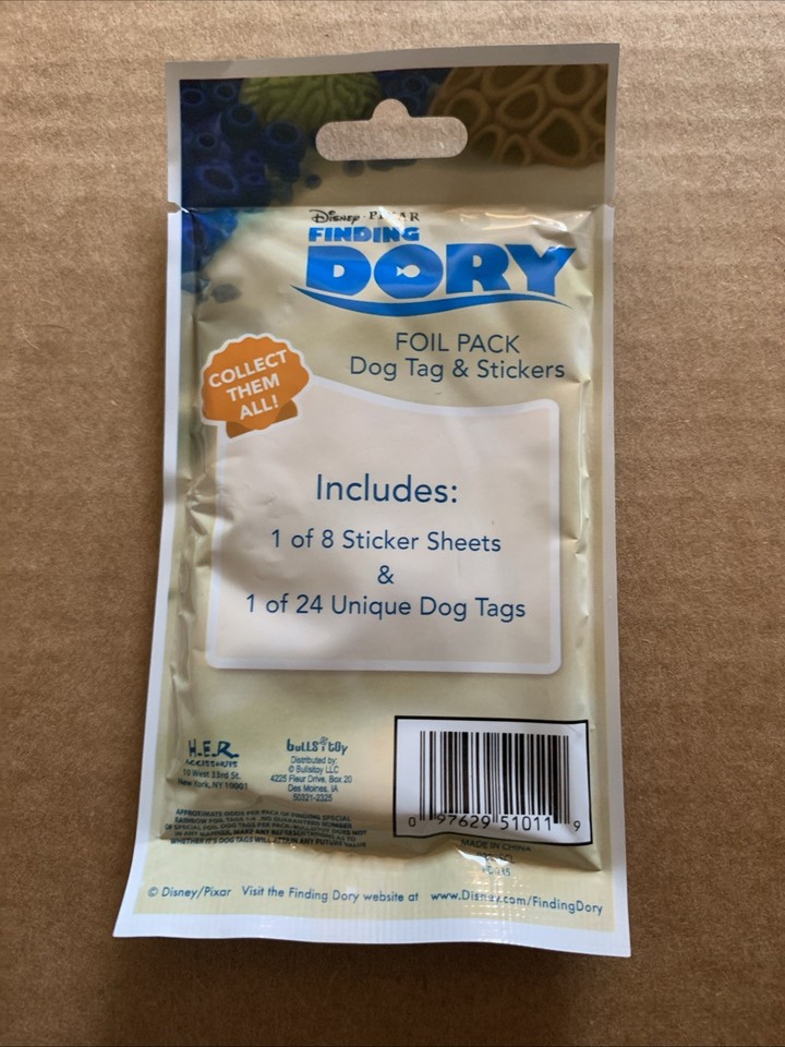 Disney Pixar Finding Dory Dog Tags & Stickers : Lot of 11 Blind Packs ...