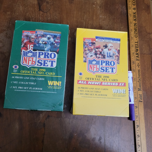 2 boxes - 1990 NFL Pro Set Series 1 and 2 Football Cards Factory Sealed ...