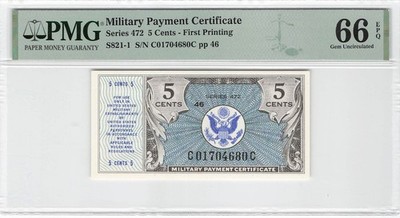 United States (MPC) 5 Cents Series 472 PMG 66 EPQ | eBay