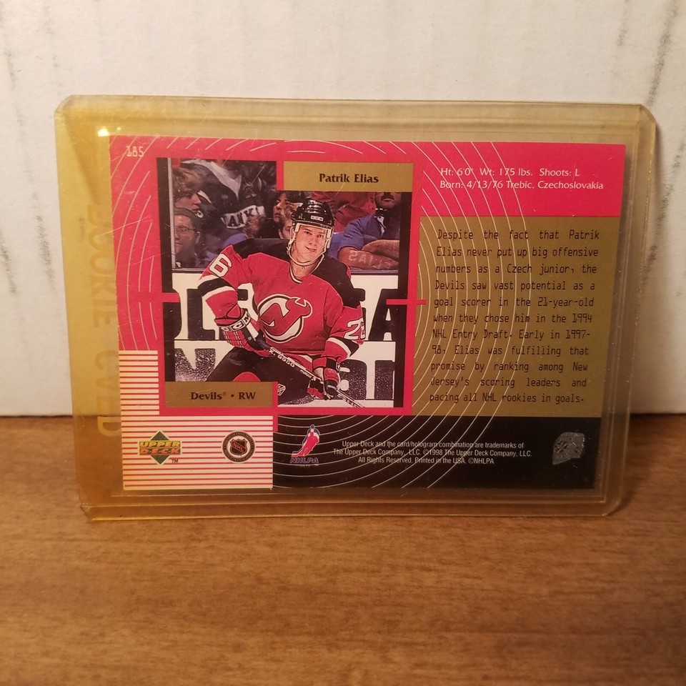 Patrick Elias 1998 New Jersey Devils Upper Deck foil card. Card holder ...