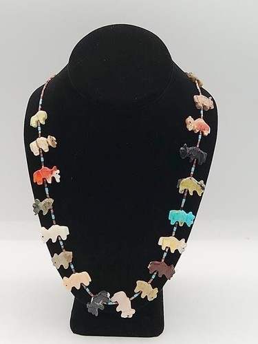 Vintage Zuni Carved Shell Fetish Necklace Native American 13" Long | eBay
