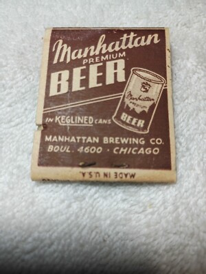 Manhattan flat top can matchbook cover Chicago Il advertising | eBay