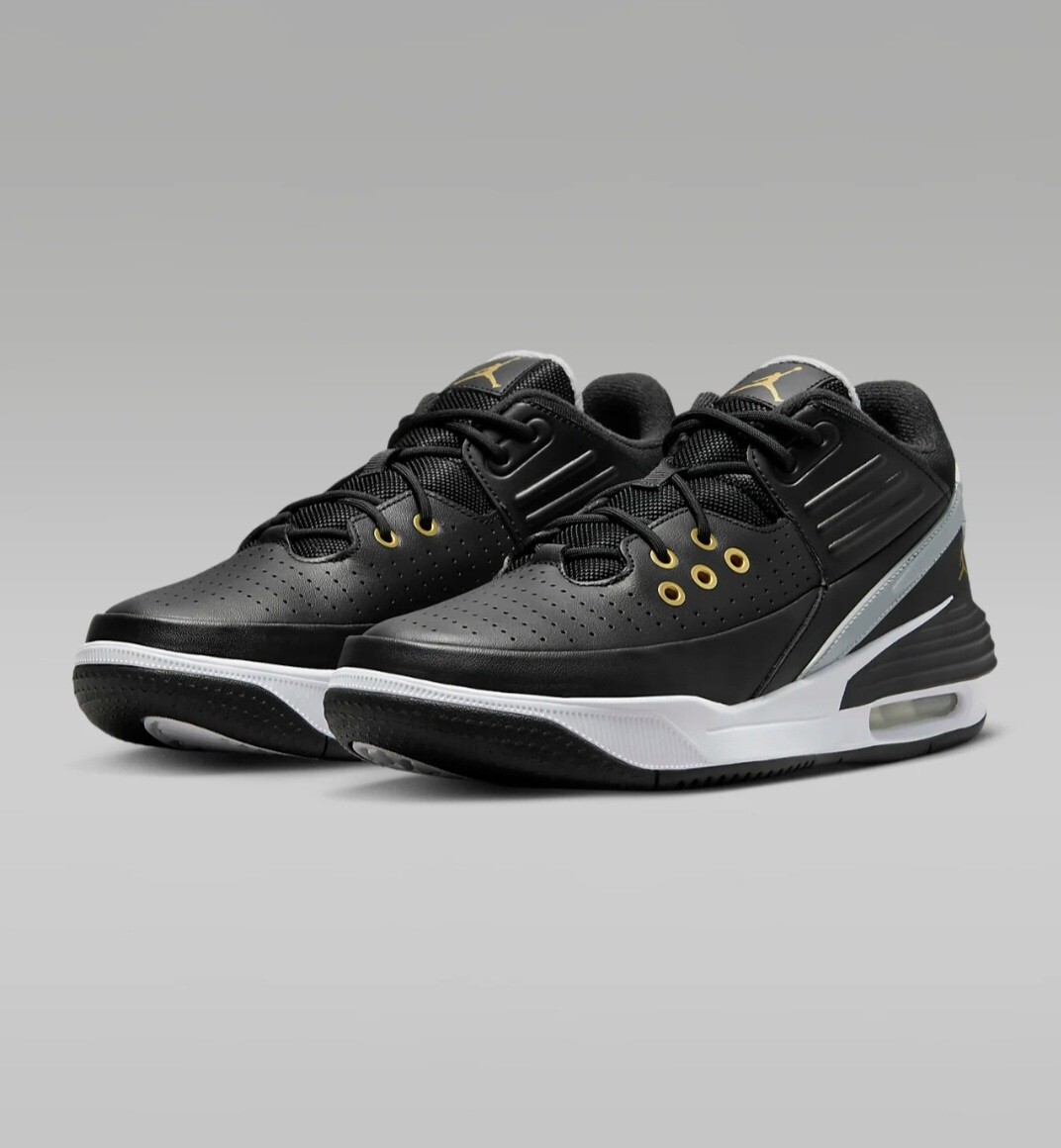 Nike Jordan Max Aura 5 Low BLK/WHT/GRIGIO LUPO/ORO METALLIZZATO UK ...