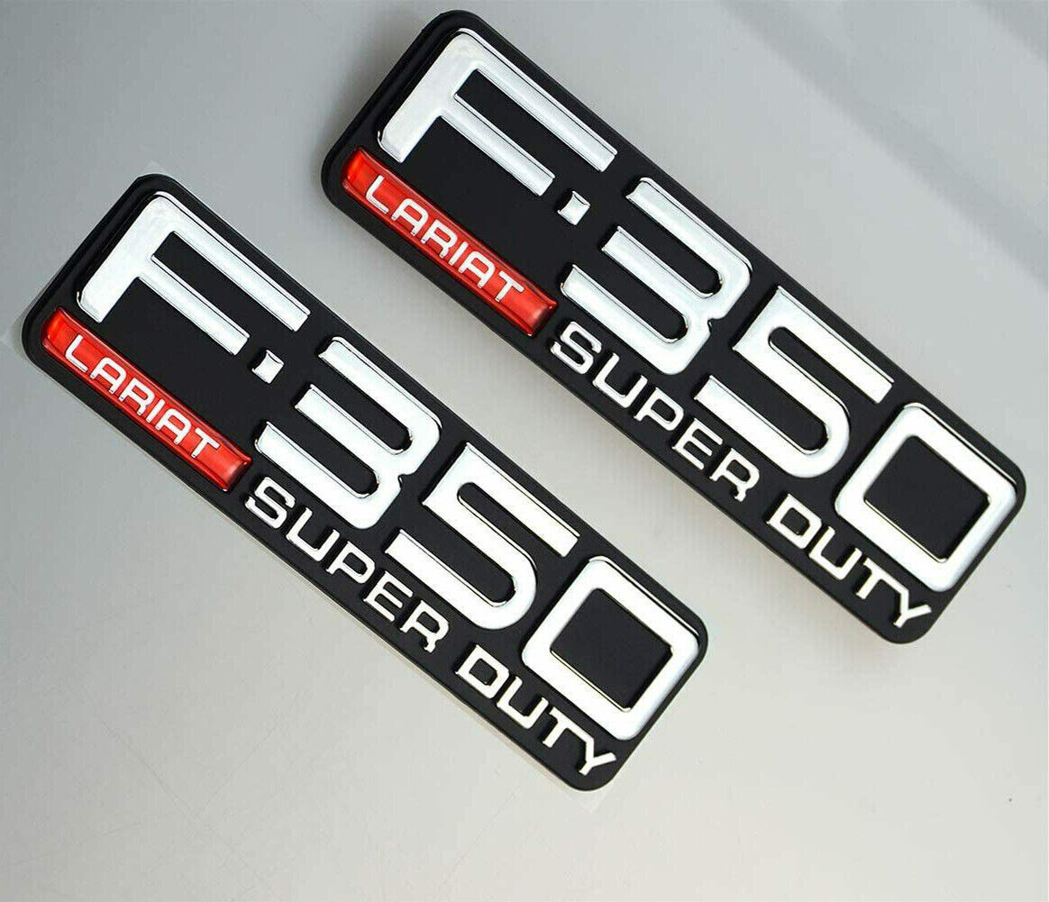 Pair Set F-350 Lariat Super Duty Emblem Badge Decal Replacement For 99 ...