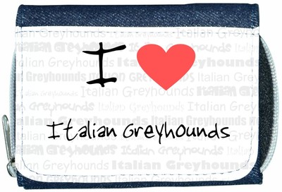 I Love Heart Italian Greyhounds Denim Wallet | eBay UK