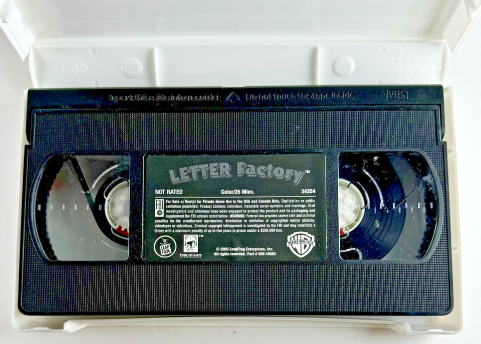 Leap Frog Letter Factory VHS Pre-Reading 2003 Letters Sounds Alphabet ...