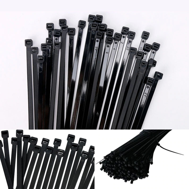 Self-locking plastic nylon cable tie 100 pieces black 5x300 cable tie ...