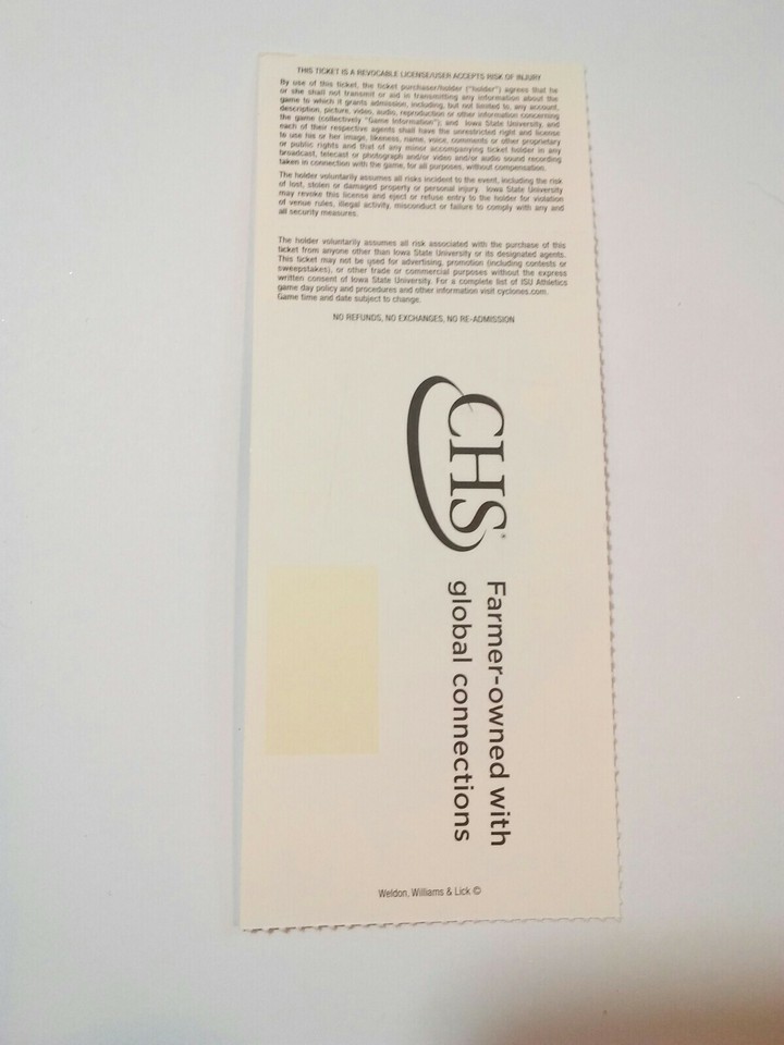 2015 Iowa State Cyclones Oklahoma State Football Ticket Stub | eBay