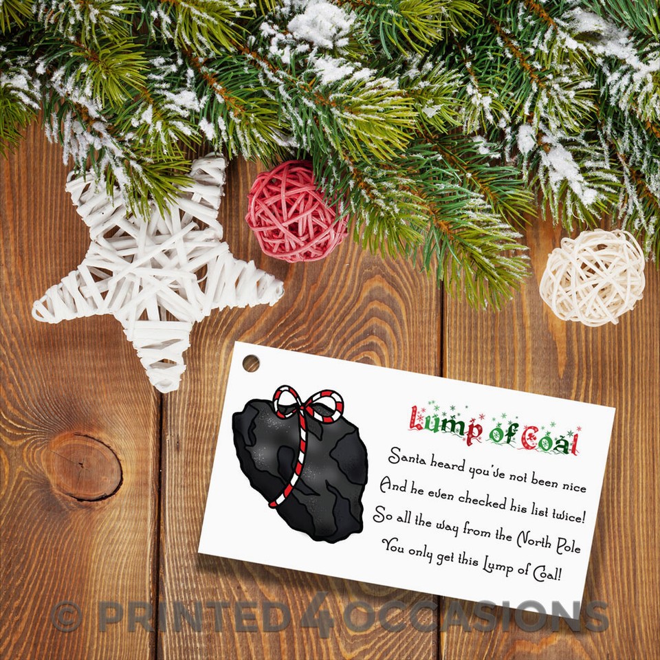 Lump of Coal Tags Christmas Labels Magic Reindeer Food Santa Key ...