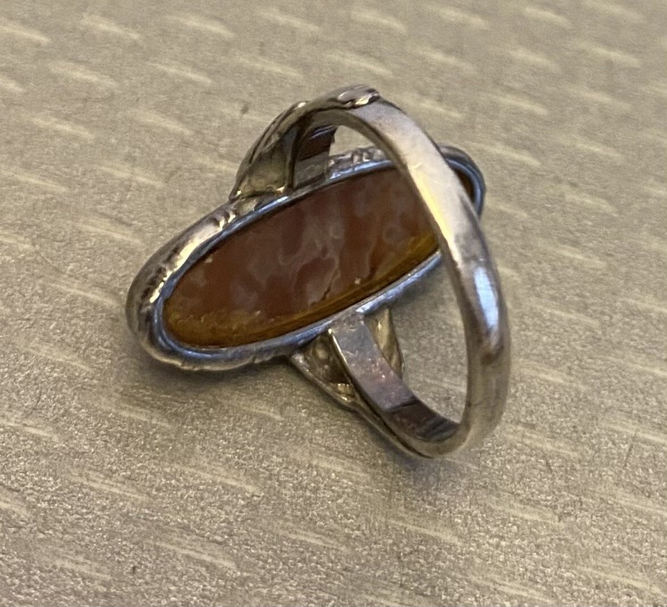 Vintage Sterling Silver Speckled Agate Ring signed C&C Clark Coombs ...