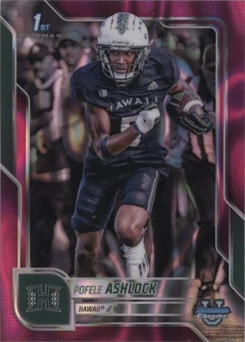 2025 Bowman University Chrome - Pofele Ashlock #15 Pink Lava Refractor ...