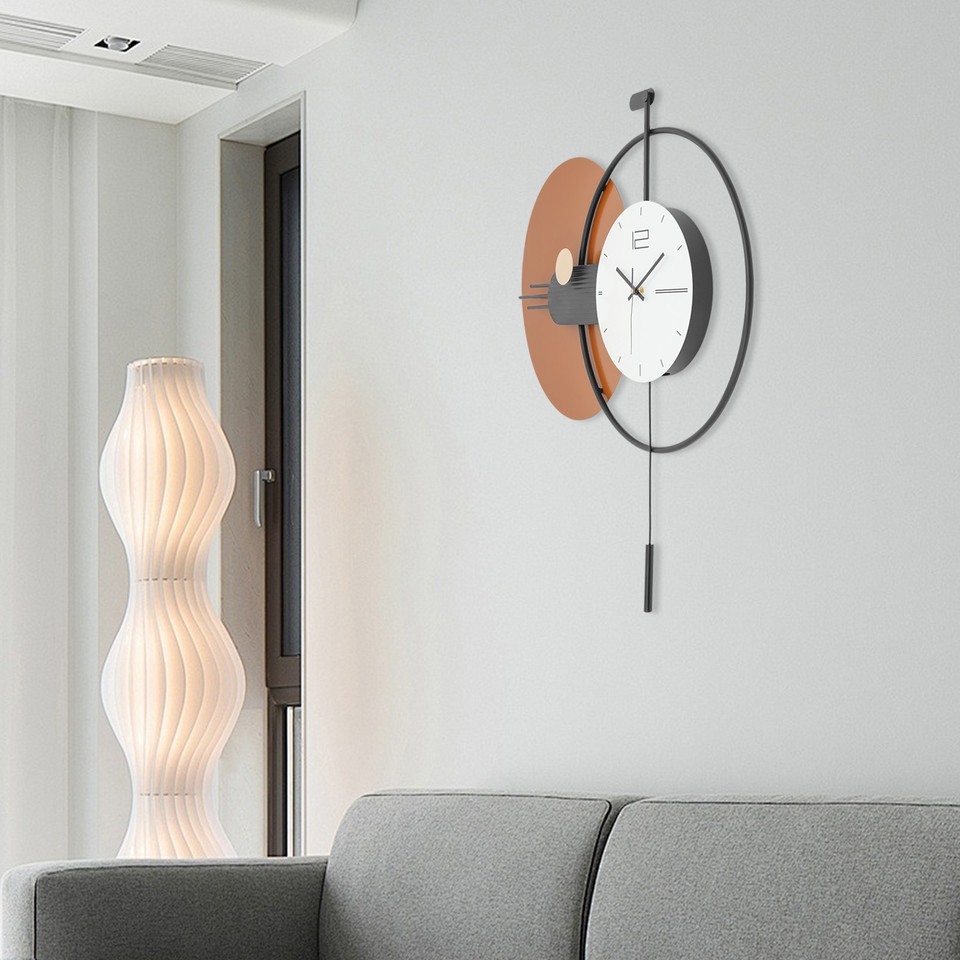 Modern Wall Clock, Wall Clock with Pendulum, Large Modern Clock for ...