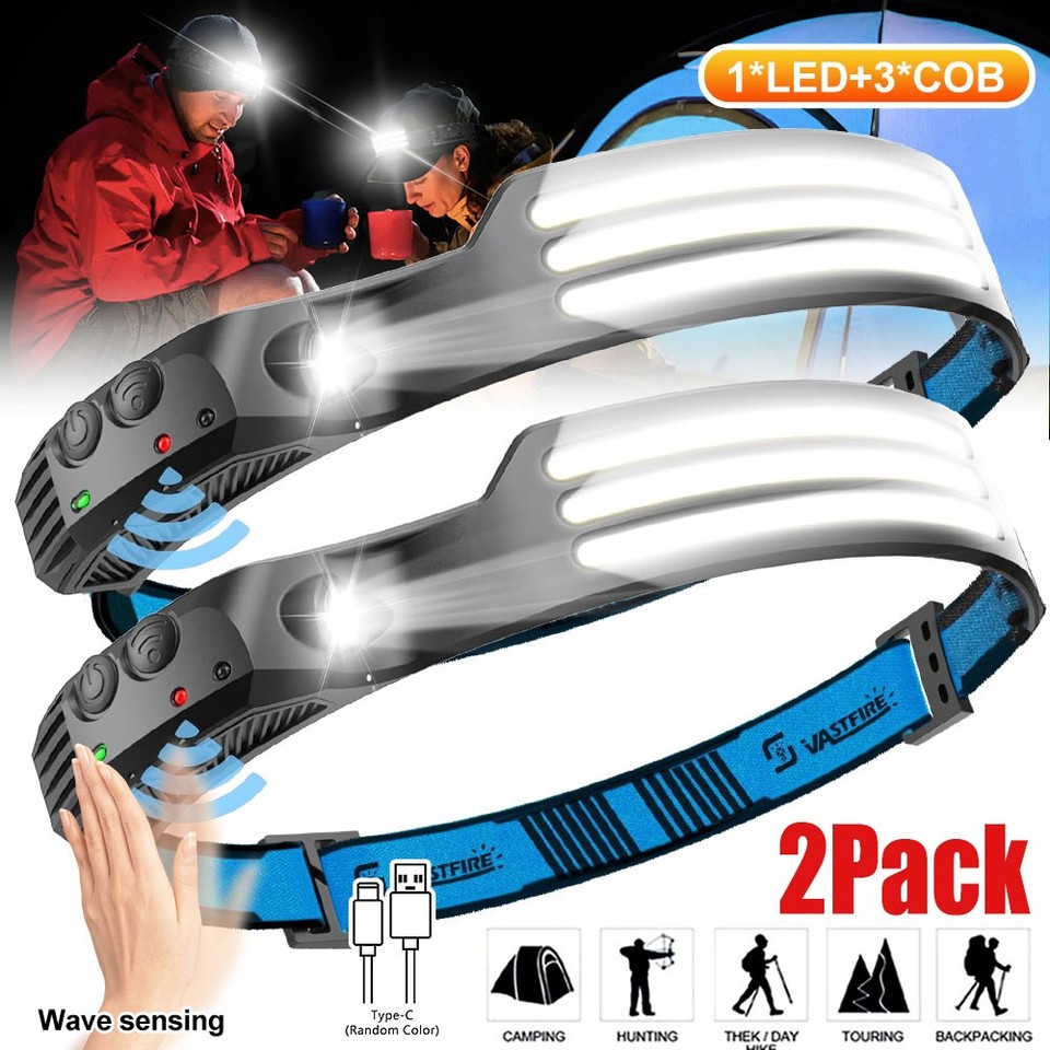 1/2X Waterproof 3COB Headlamp Night Buddy LED Motion Sensor Head Torch ...