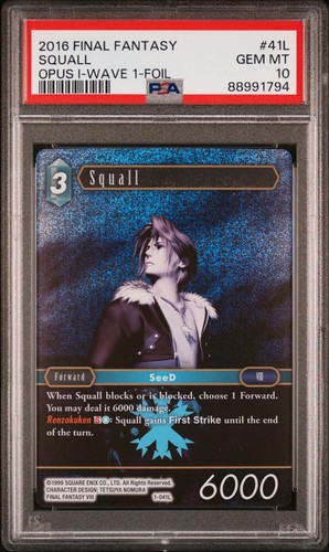 Final Fantasy TCG Opus I SQUALL 41L - Wave 1 Foil PSA 10 Gem Mint | eBay