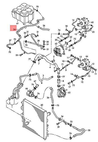 Genuine VW Touareg 7P5 7P6 Coolant Pipe With Coolant Hose 7P6122447Q | eBay
