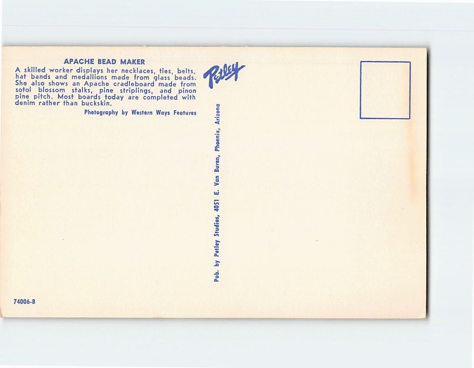 Postcard Apache Woman Bead Maker | eBay