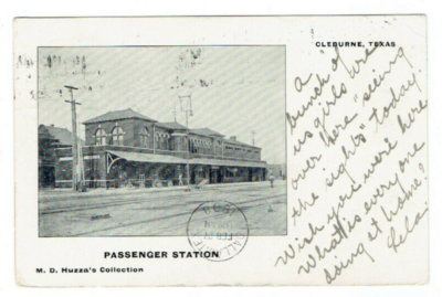 Passenger Station Cleburne Texas TX Postcard Santa Fe Railroad Posted ...