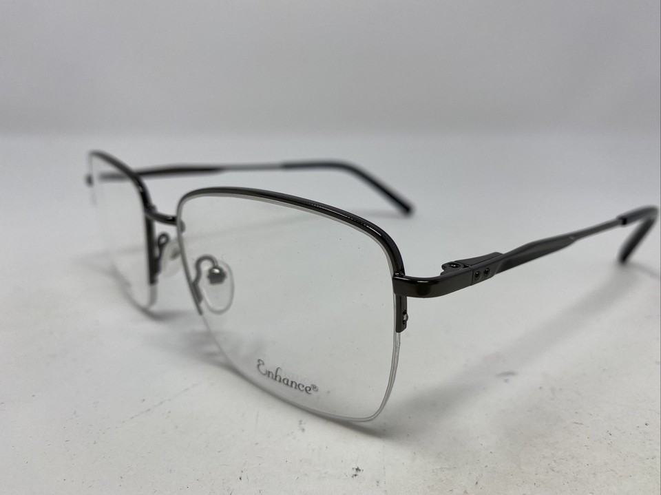 Enhance 4299 SHY. GUNMETAL 54-18-145 Metal Half Rim Eyeglasses Frame ...