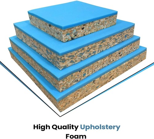 High-Density Ultra Firm Recon Foam With Bonded Blue Square Upholstery ...