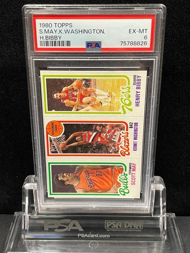 1980 TOPPS NBA BASKETBALL MAY WASHINGTON LEADER BIBBY PSA 6 LOOKS ...
