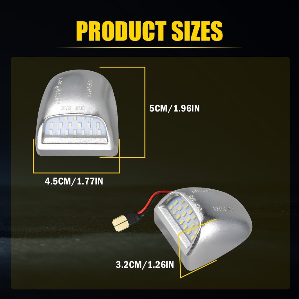 99-13 Fit GMC 2500 3500 Sierra White LED Chrome SMD License Plate Bezel ...