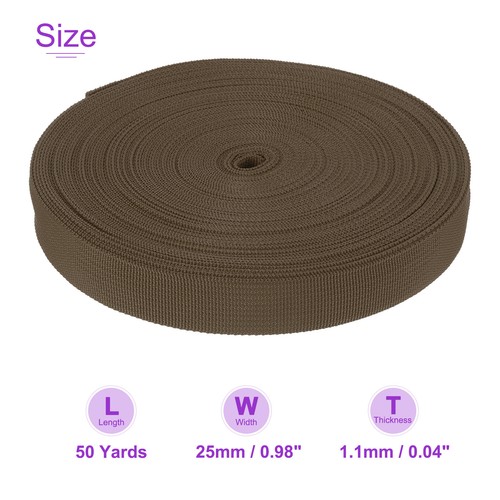 50Yard x 1 Inch Width Nylon Webbing Strap Poly Flat Webbing Strapping ...