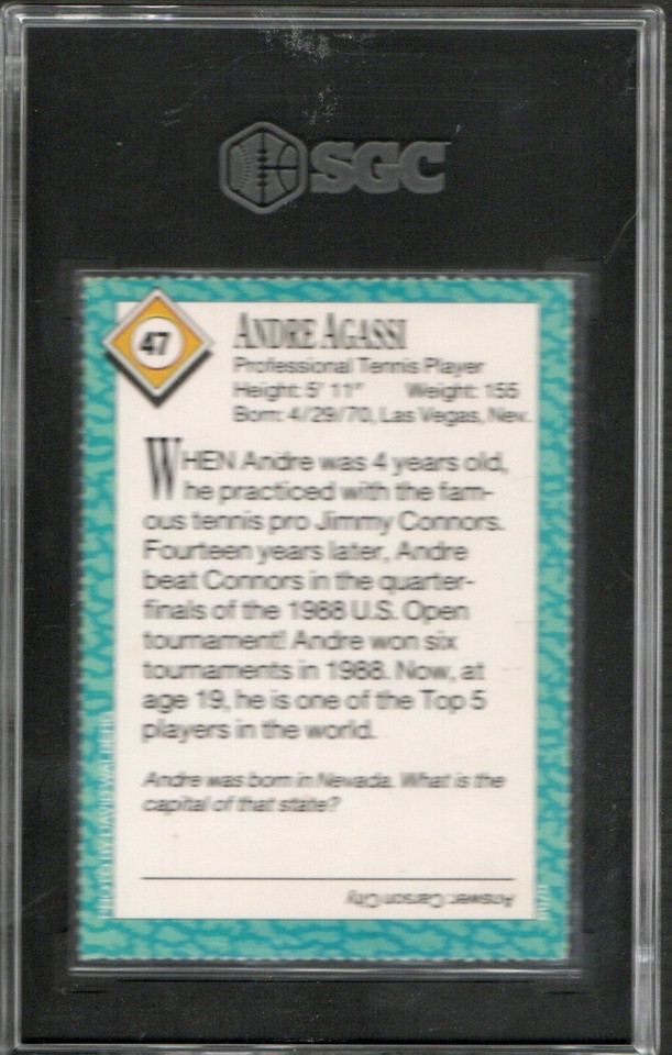 Andre Agassi Rookie Sports Illustrated for Kids Tennis Sports Card SGC ...