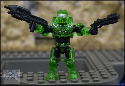 HALO MEGA BLOKS TRANSLUCENT GREEN INFECTED SPARTAN MARK VI MINI FIGURE ...