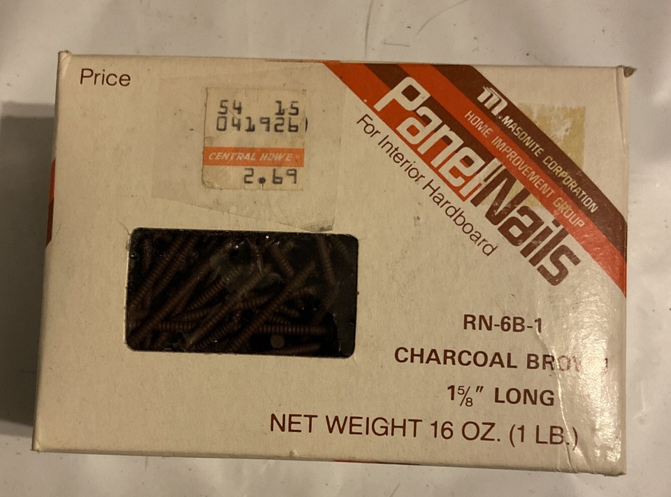 1 Lb Masonite Corp. Charcoal & Brown Interior Hard Board Panel Nails 1 ...
