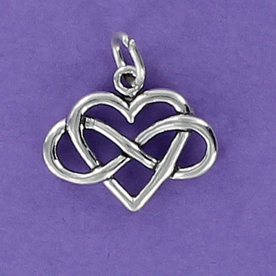 Infinity with Heart Charm Sterling Silver for Bracelet No Limit Love ...