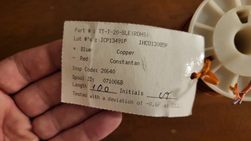 OMEGA WIRE TT-T-20-SLE THERMOCOUPLE WIRE TYPE T - 20 AWG (100FT) | eBay