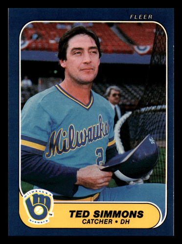 Ted Simmons HOF 1986 Fleer #503 Milwaukee Brewers NM-MINT | eBay