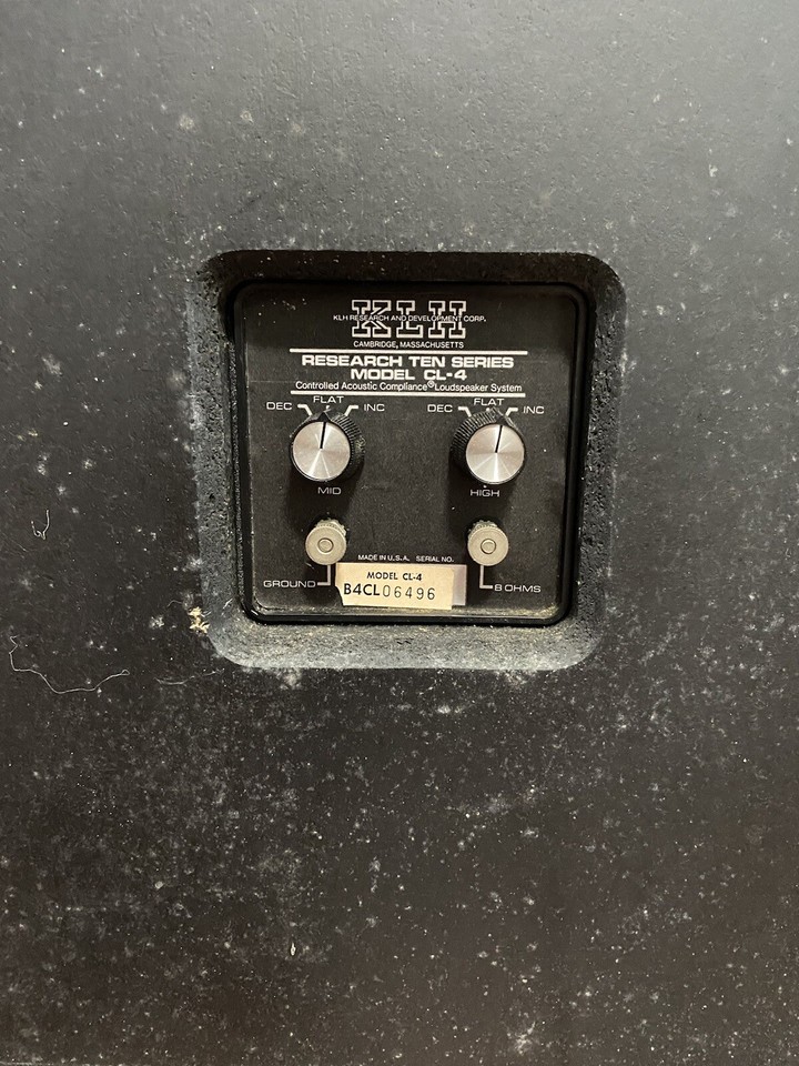 Vintage KLH CL-4 Research Ten Series Speakers 10 Woofer ( New Foam ) | eBay