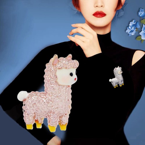 Cartoon Cute Personality Mini Alpaca Pin Simple Sheep Animal Brooch | eBay